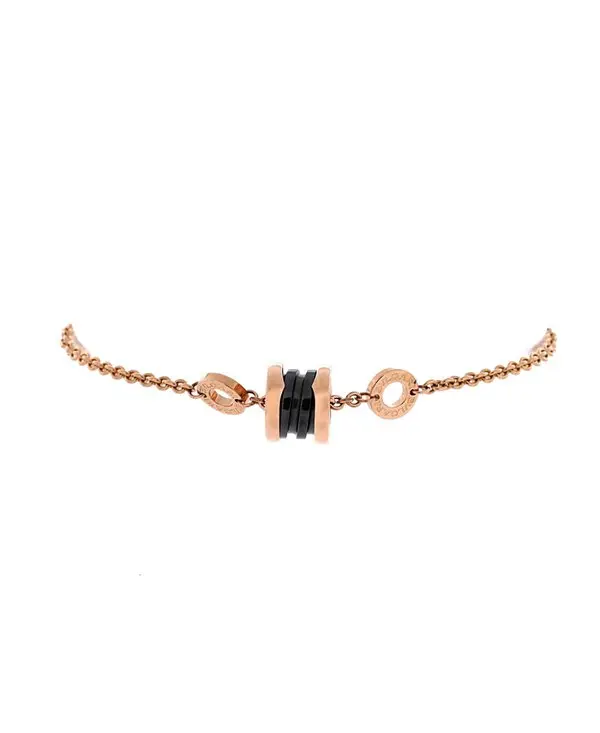 BVLGARI B. Zero1 Soft Bracelet 18k Rose Gold With Ceramic - Pink