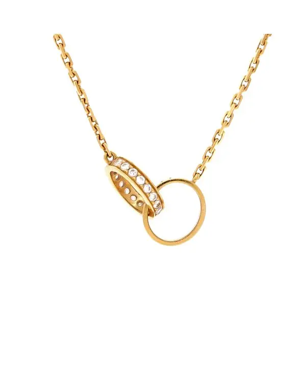CARTIER Love Interlocking 18k And Diamond Necklace - Gold