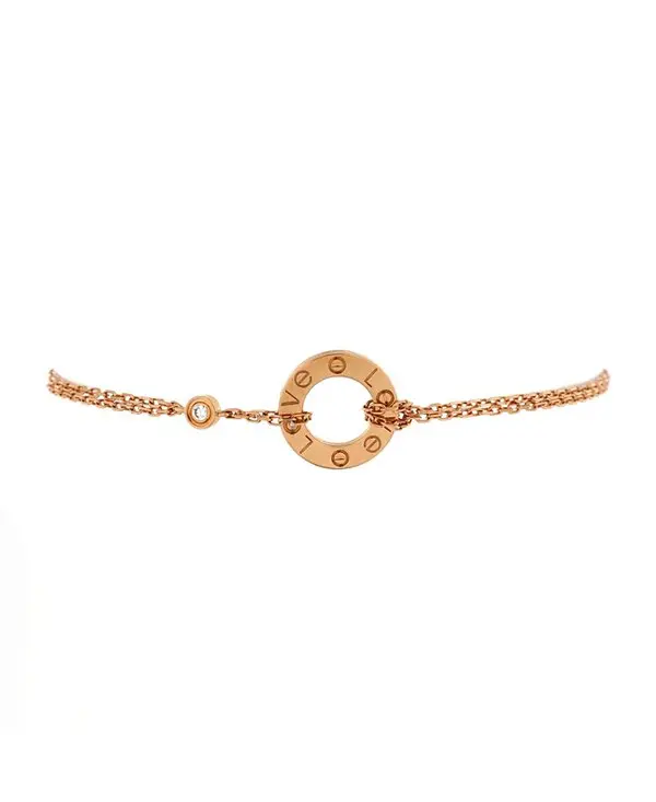 CARTIER 2 Diamonds Love Bracelet 18k Rose Gold With Diamonds - Pink