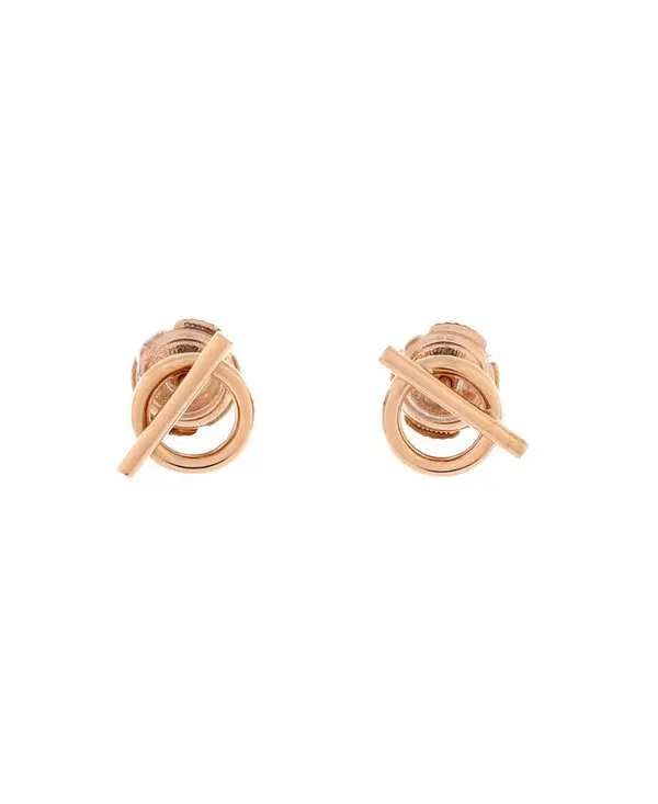 HERMES Small Echappee Stud Earrings 18k Rose Gold - Pink