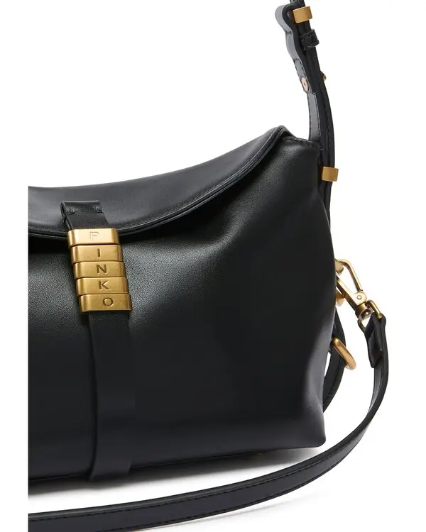 Pinko Saddle Horizontal Mini Leather Shoulder Bag
