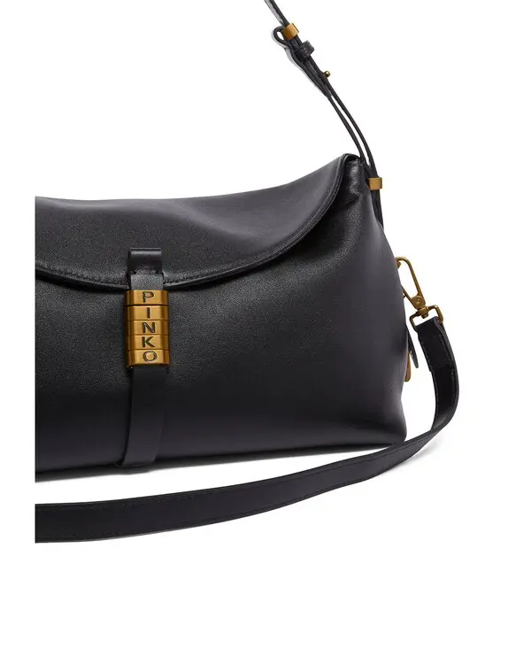 Pinko Saddle Horizontal Leather Shoulder Bag - Zq