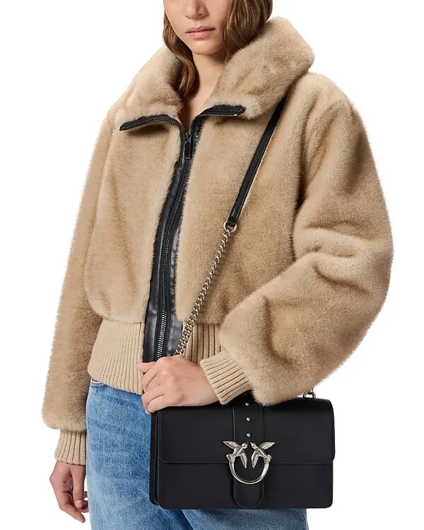 Pinko Love One Classic Leather Crossbody - Zq