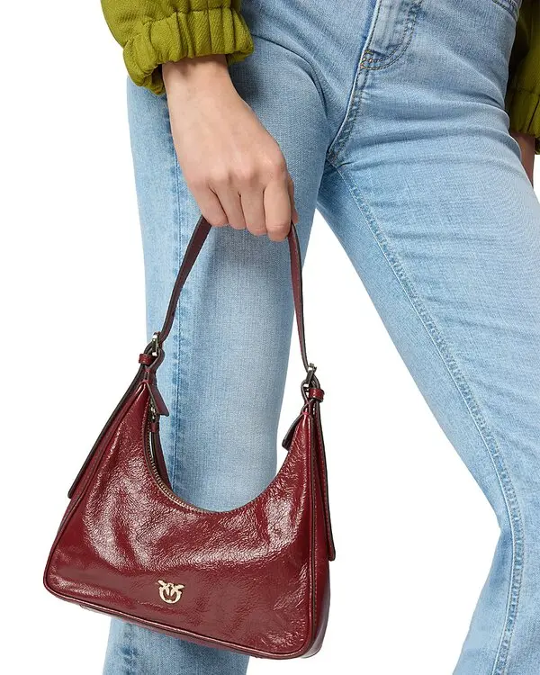 Pinko Miss Mini Shiny Leather Shoulder Bag