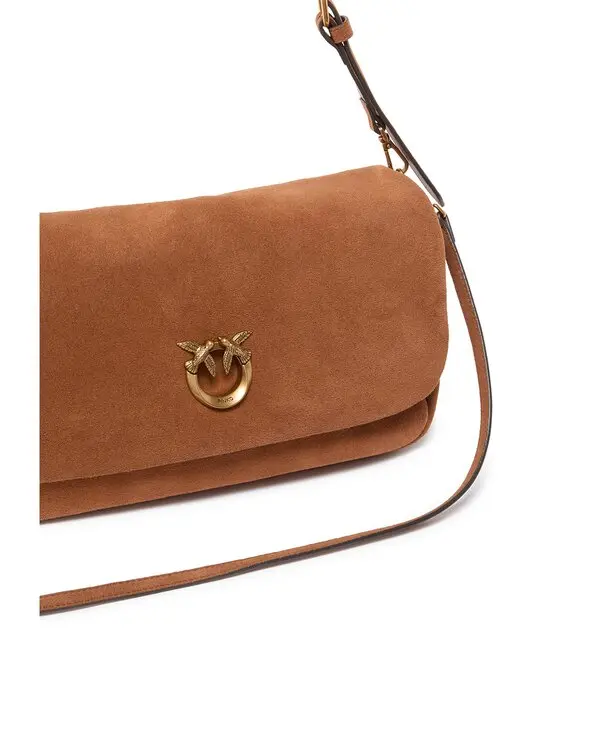 Pinko Click Soft Suede Shoulder Bag