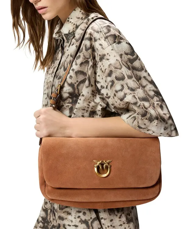 Pinko Click Soft Suede Shoulder Bag - Lq