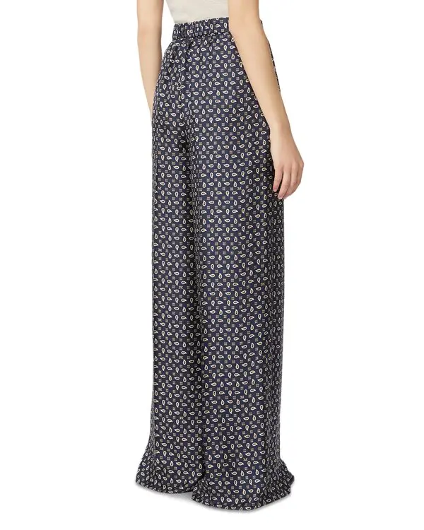Max Mara Vischio Wide Leg Silk Pants
