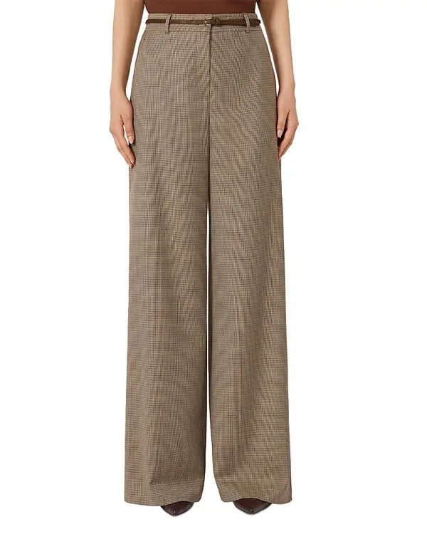 Max Mara Houndstooth Wide Leg Trousers