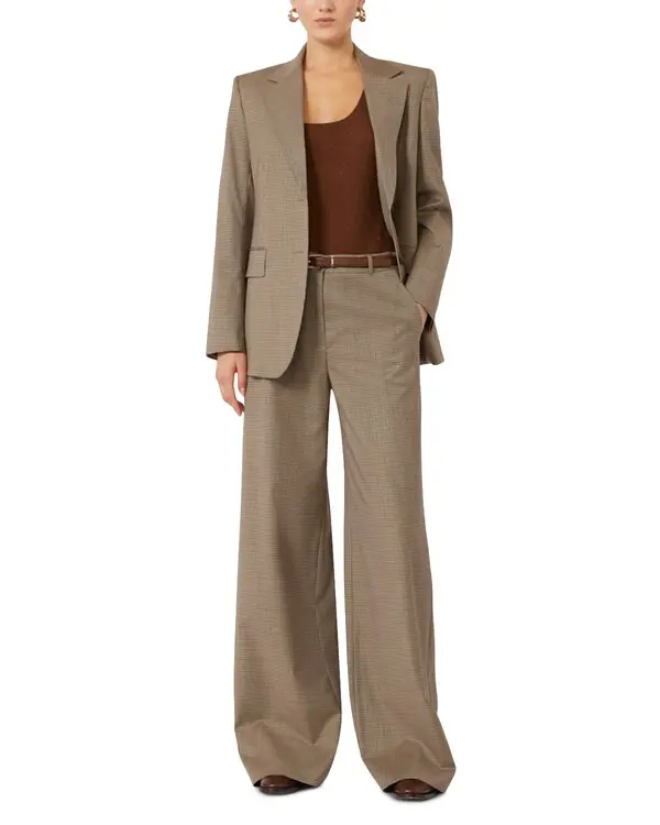 Max Mara Houndstooth Wide Leg Trousers