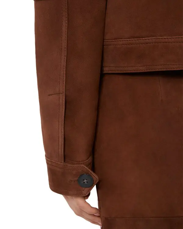 Max Mara Mstbaia Suede Jacket - Chocolate