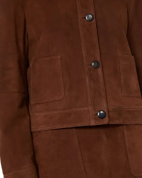 Max Mara Mstbaia Suede Jacket - Chocolate