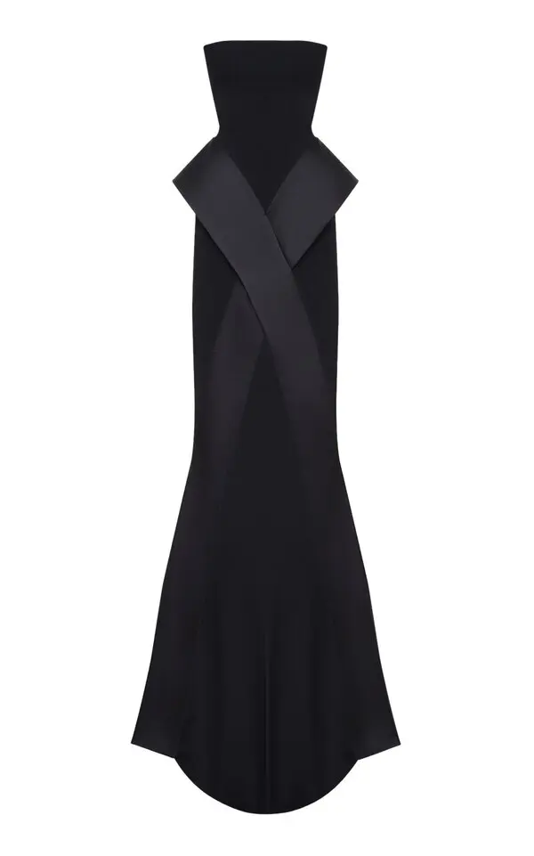 BALYKINA Nora Sculptural Cady Maxi Dress