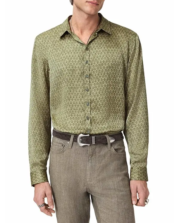 John Varvatos Bucks Printed Slim Fit Shirt - Twine