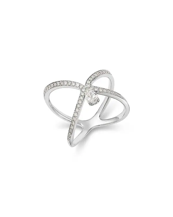 Bloomingdale'S Diamond Pear & Brilliant Cut Openwork Ring In 14k 0.55 Tcw - White Gold