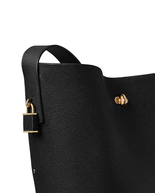 Tory Burch Lock Suede Slim Bucket Bag - Black