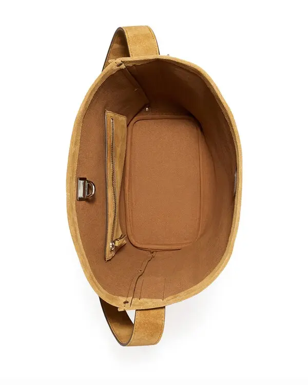 Tory Burch Lock Suede Slim Bucket Bag