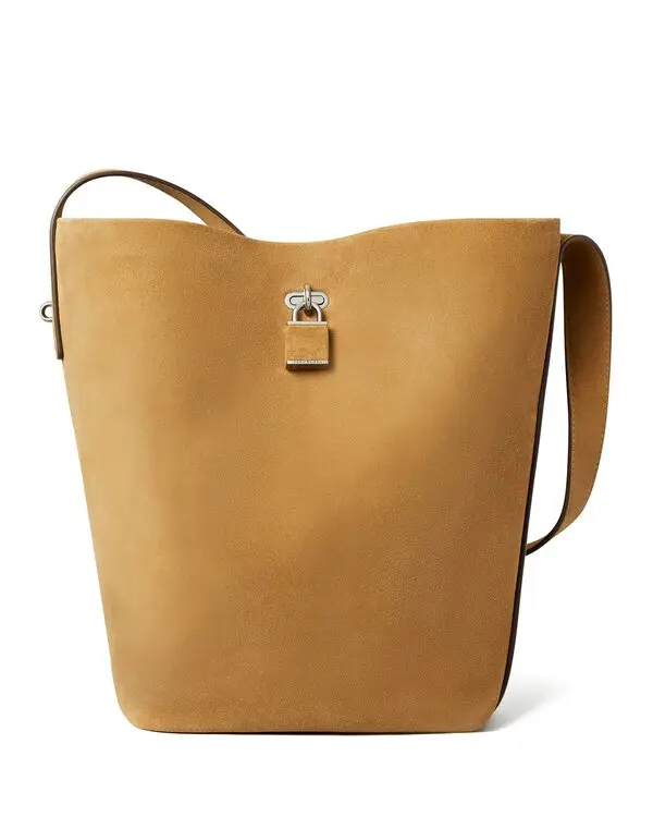 Tory Burch Lock Suede Slim Bucket Bag
