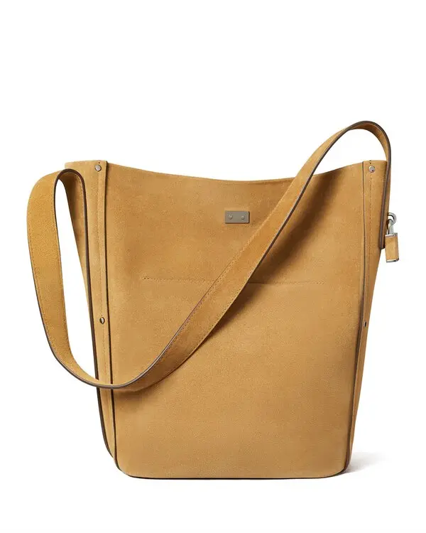 Tory Burch Lock Suede Slim Bucket Bag