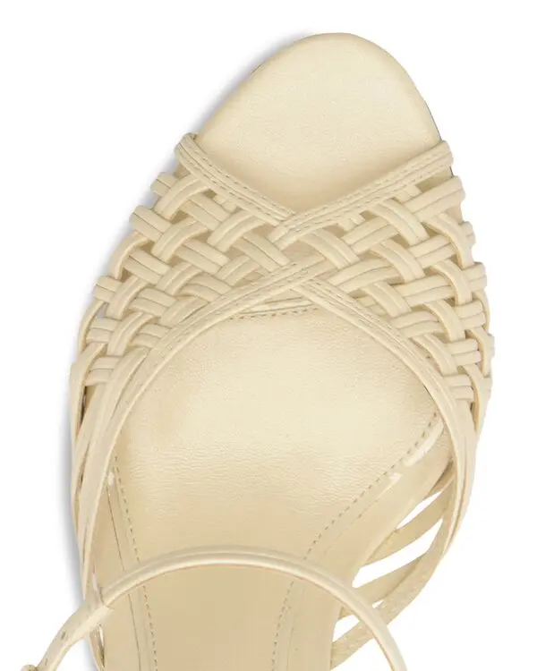 ALEXANDRE BIRMAN Lillian Leather Wedge Sandals - Eggshell