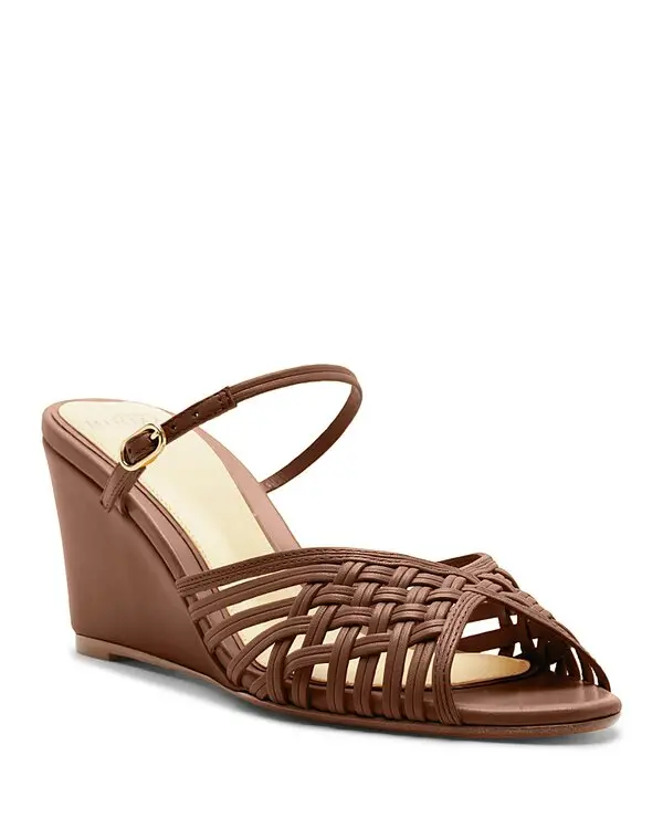 ALEXANDRE BIRMAN Lillian Leather Wedge Sandals - Espresso
