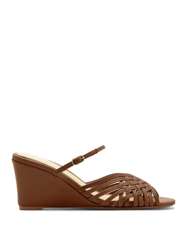 ALEXANDRE BIRMAN Lillian Leather Wedge Sandals - Espresso