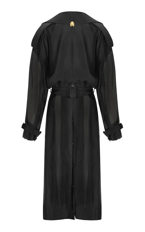 JULYCOLUMN Sj Silk Trench Coat