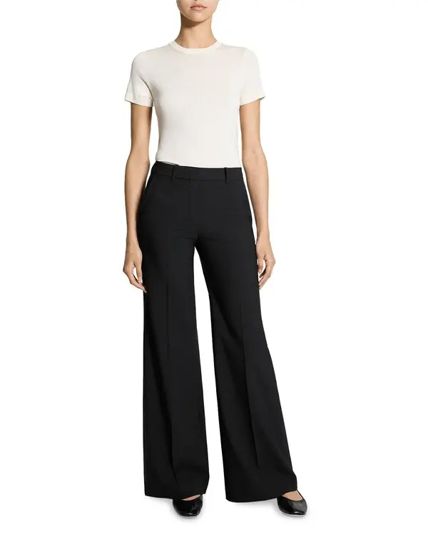 Theory Wool Blend Flared Pants - Black