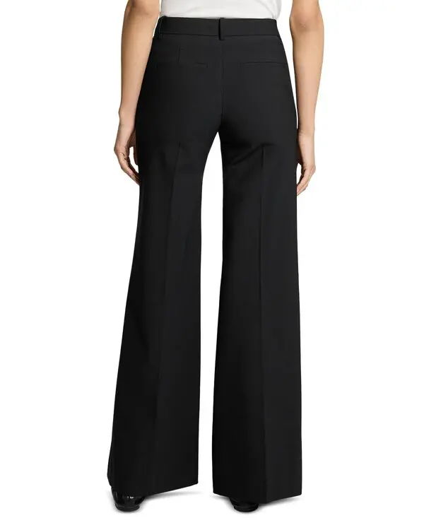 Theory Wool Blend Flared Pants - Black