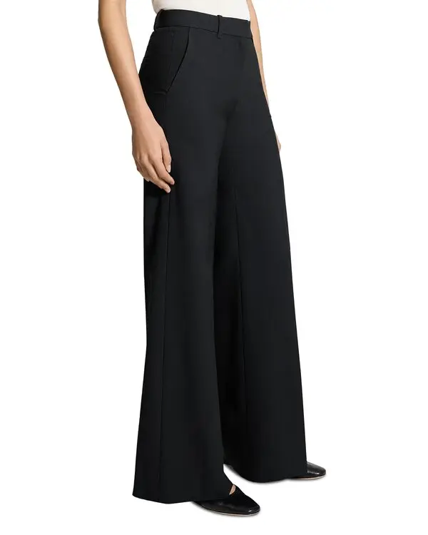 Theory Wool Blend Flared Pants - Black