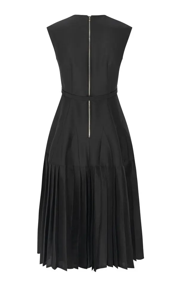 JULYCOLUMN Wool-silk Pleated Midi Dress