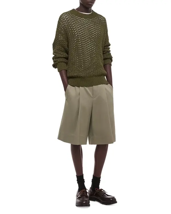 Helmut Lang Open Stitch Crewneck Sweater - Olive