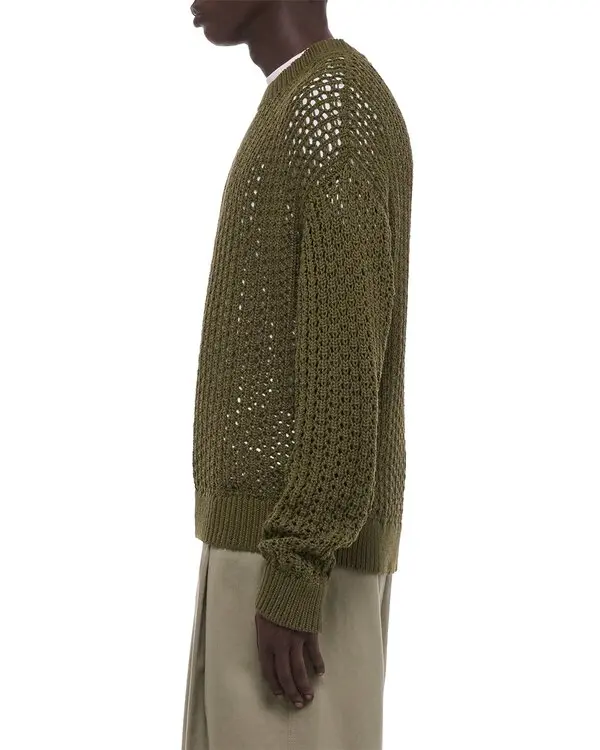 Helmut Lang Open Stitch Crewneck Sweater - Olive