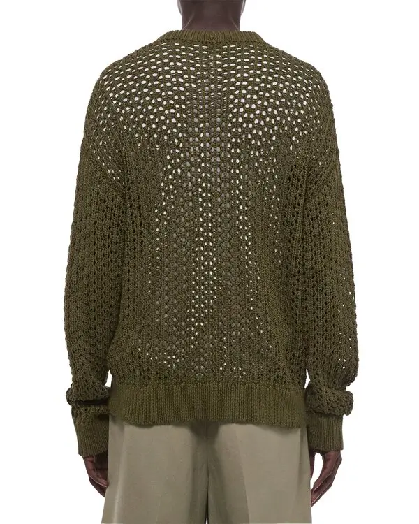 Helmut Lang Open Stitch Crewneck Sweater - Olive