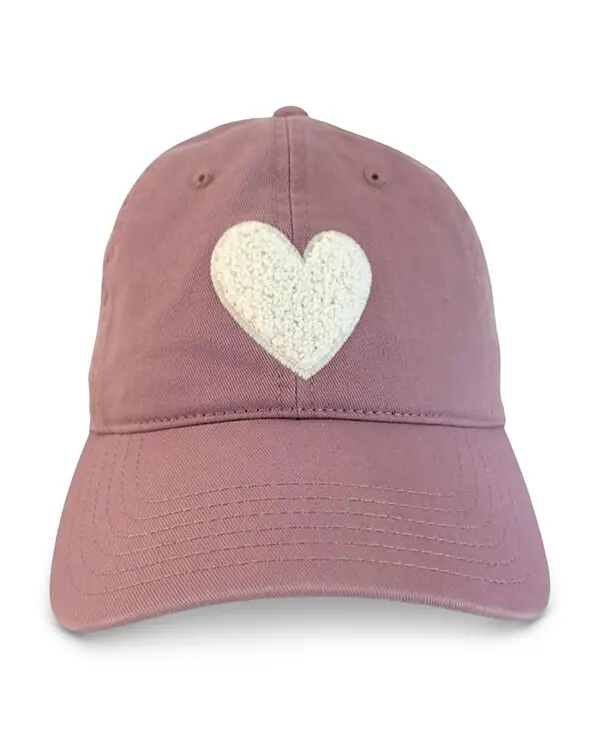 KERRI ROSENTHAL Imperfect Heart Chenille Baseball Cap - Mauve/cream