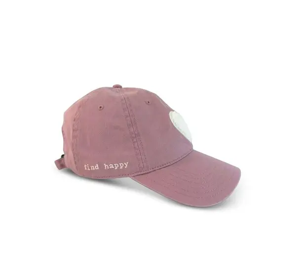 KERRI ROSENTHAL Imperfect Heart Chenille Baseball Cap - Mauve/cream