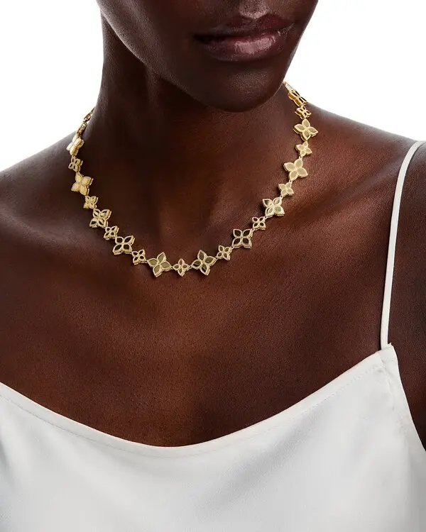 Roberto Coin 18k Yellow Princess Flower Collar Necklace