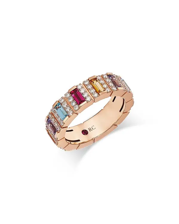 Roberto Coin 18k Obelisco Multi Stone & Diamond Band - Rose Gold