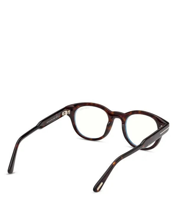 TOM FORD Round Blue Light Glasses, 47mm
