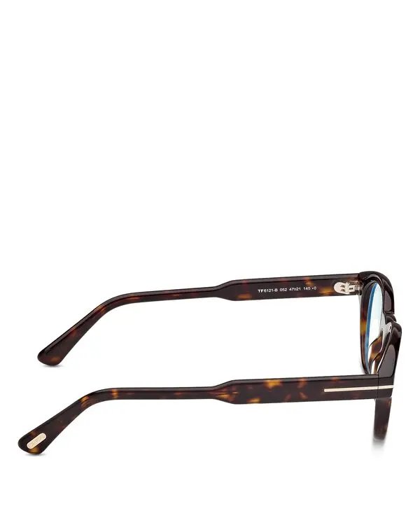 TOM FORD Round Blue Light Glasses, 47mm
