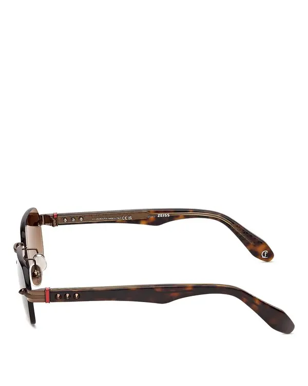 CHRISTIAN LOUBOUTIN Rectangular Metal Sunglasses, 56mm