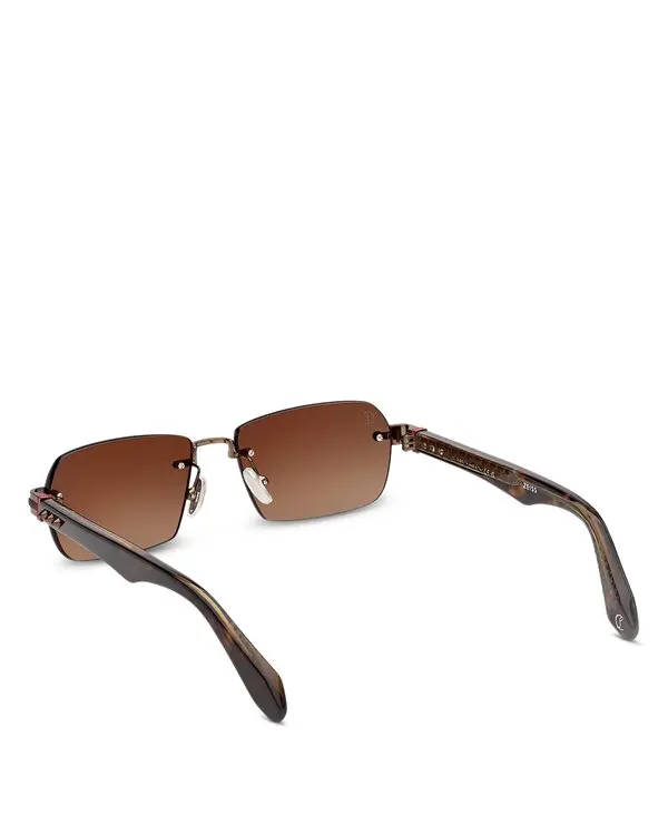 CHRISTIAN LOUBOUTIN Rectangular Metal Sunglasses, 56mm
