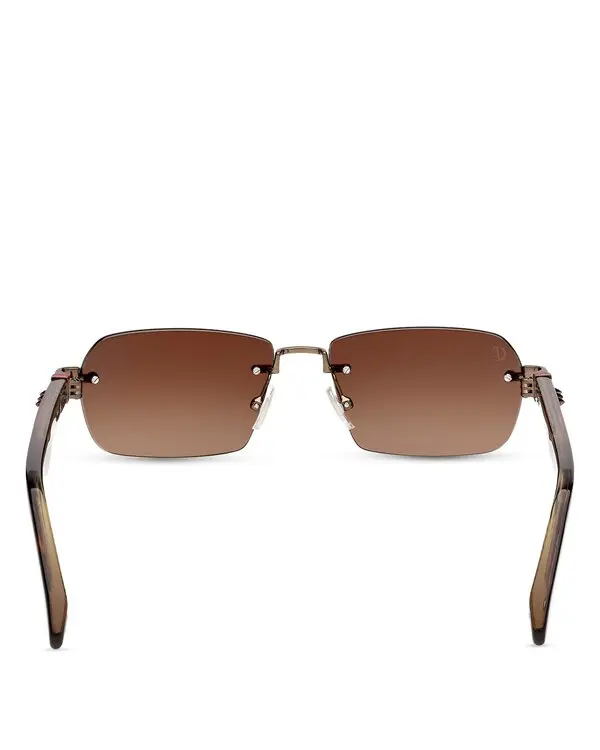 CHRISTIAN LOUBOUTIN Rectangular Metal Sunglasses, 56mm