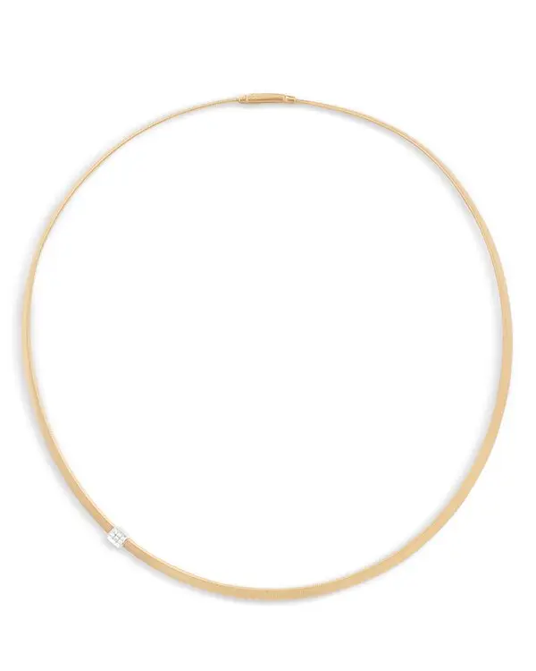 Marco Bicego 18k White & Yellow Gold Masai Diamond Square Cluster Collar Necklace, 16.5 - White/gold