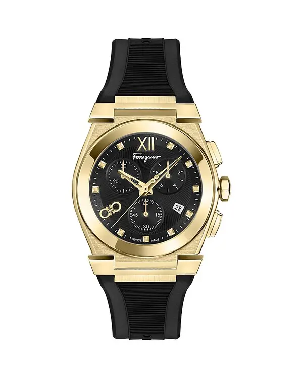 FERRAGAMO Vega Chronograph, 40mm - Gold/black