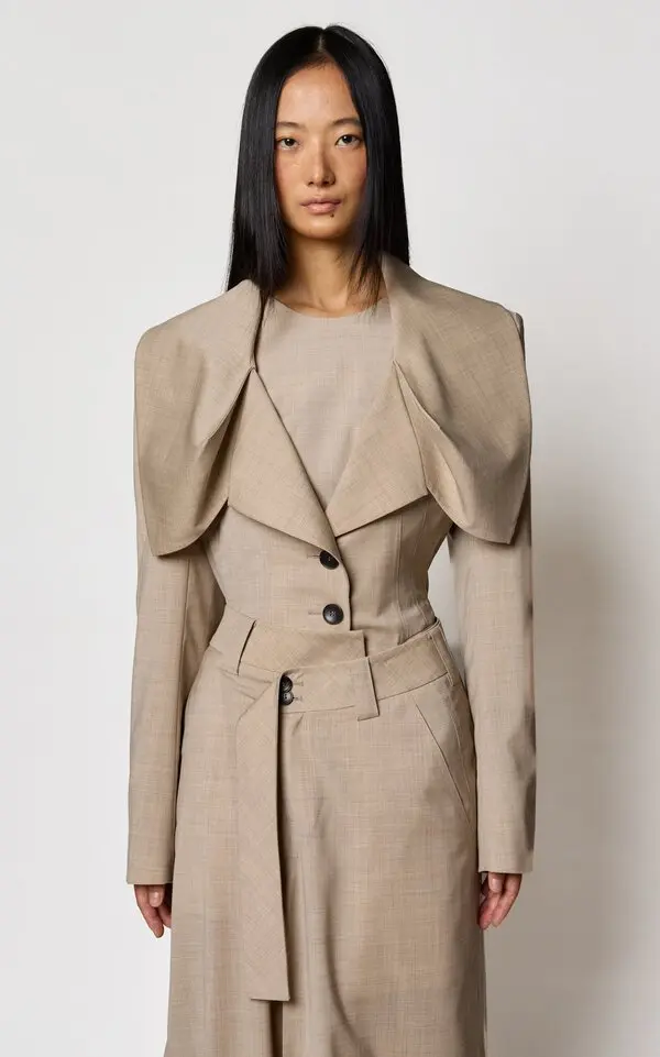 JULYCOLUMN Kiwa Wool-blend Structured Jacket