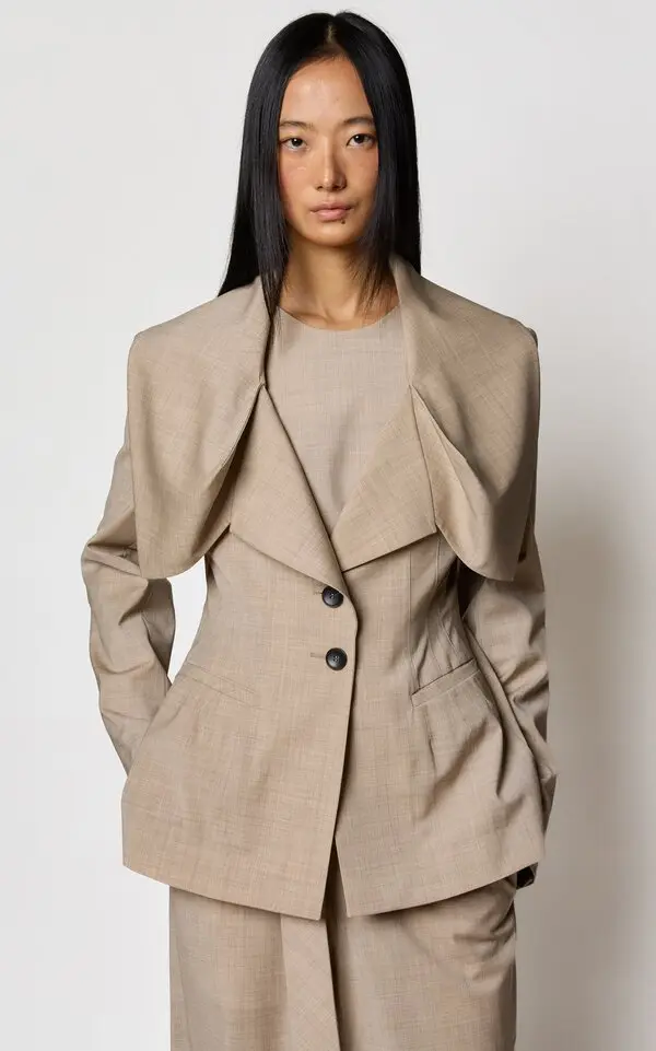 JULYCOLUMN Kiwa Wool-blend Structured Jacket