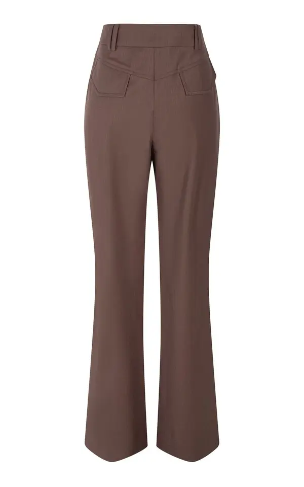 JULYCOLUMN Il Wool-blend Button-up Straight-leg Pants