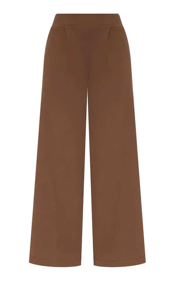 ANDRES OTALORA Celebrada Mid-rise Stretch-cotton Wide-leg Pants - Brown