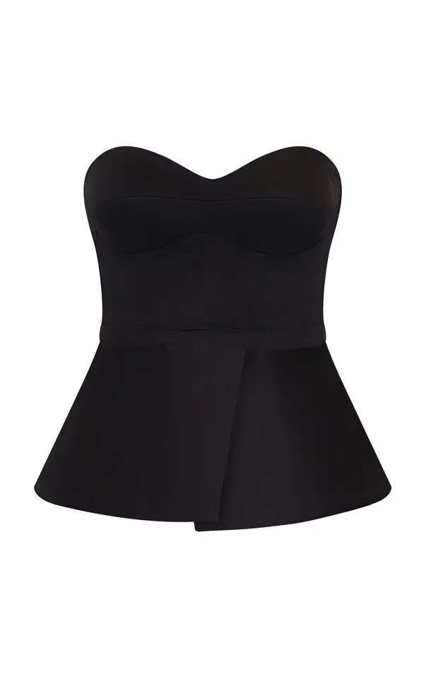 ANDRES OTALORA Nos Reconocemos Strapless Stretch-cotton Top - Black
