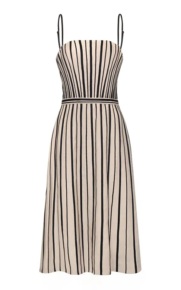 ANDRES OTALORA Donde Reposa Embroidered Midi Dress - Nude